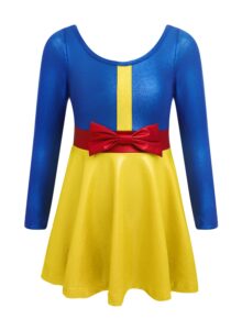 eqsjiu girls princess costume dress up birthday party cosplay halloween outfits dresses bowknot 7-8 years