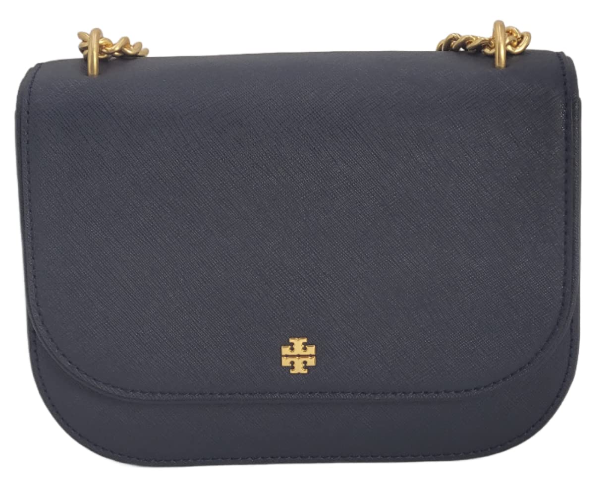 Tory Burch 136092 Emerson Flap Tory Navy Blue With Gold Hardware Women's Shoulder Bag