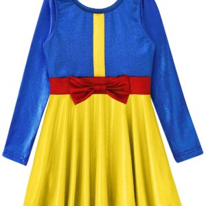 EQSJIU Girls Princess Costume Dress up Birthday Party Cosplay Halloween Outfits Dresses Bowknot 7-8 Years