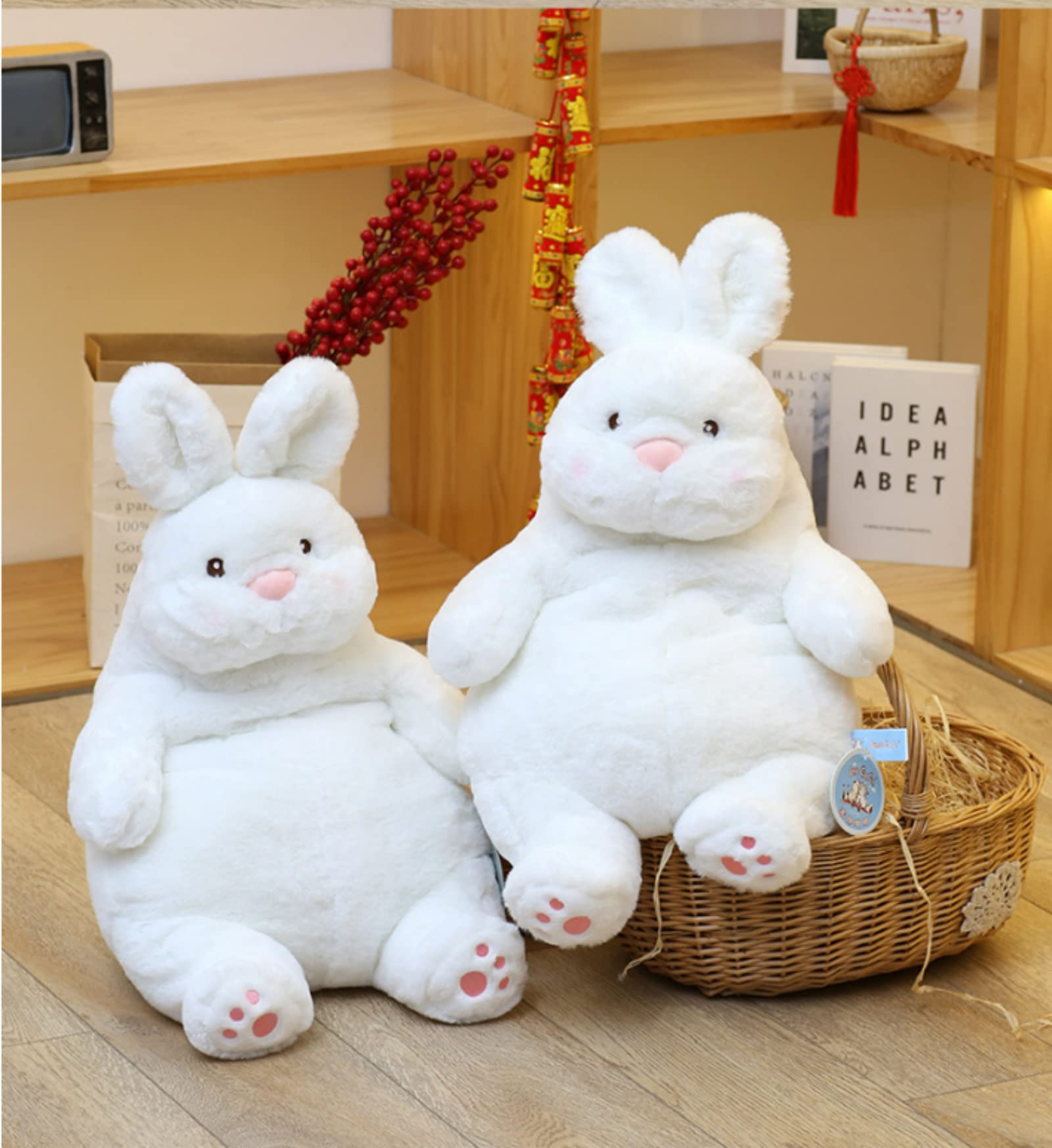 Alwoligag Rabbit Stuffed Animal Plush Toy, Rabbit Anime Body Pillow, Kawaii Plush Stuff Animal, Big Plushie Stuffed Dog Squishy Pillow Gifts for Boys Girls (24")