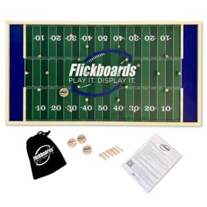 flickboards wooden football board game - family fun indoor outdoor party games sport simulation tabletop game in blue