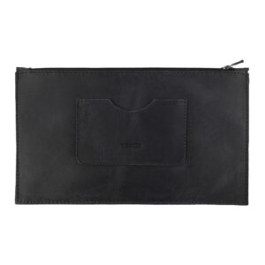 hide & drink, rectangular zippered handbag for women with card slot, female purse, full grain leather, handmade, charcoal black