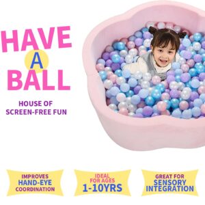 Heopeis Ball Pit Balls - 100pcs Plastic Balls Ocean Balls Crush Proof Balls Children's Toy Balls Toy Balls for Boys Girls Tents Tunnels Playpen Playhouse Birthday Party Decoration.