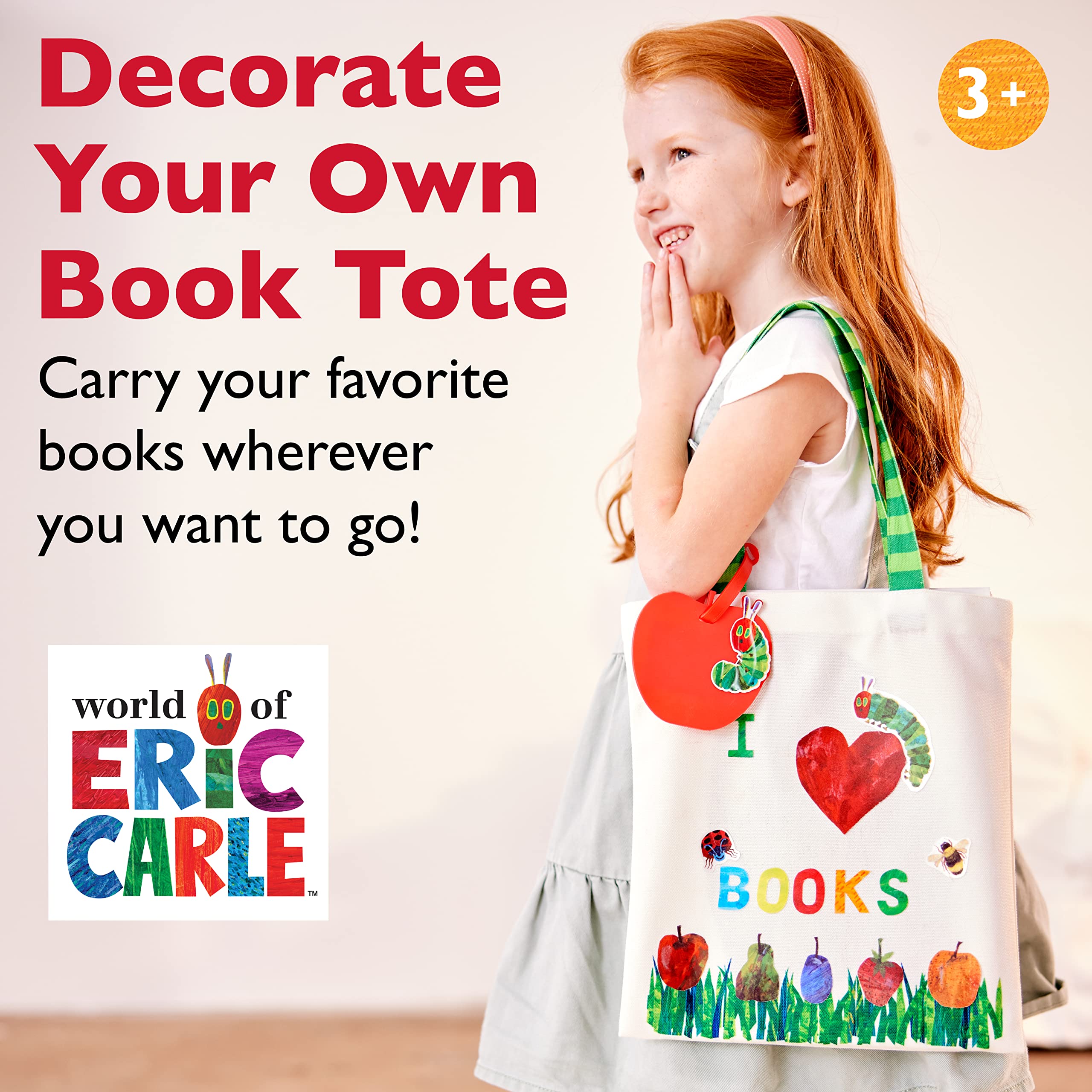 Creativity for Kids The Very Hungry Caterpillar: My Book Tote - Create a DIY Canvas Book Bag from The World of Eric Carle Books, Preschool Crafts for Toddlers Ages 3-5+