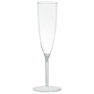 amscan glass-like plastic fluted champagne - 5 fl oz. | clear | pack of 20