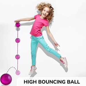 Entervending Bouncy Balls Bulk - Rubber Balls for Kids - Single Color Glitter Bounce Balls - Bundle of 4 Packs (100pcs) Large Bouncy Ball 45 mm - Super Ball Vending Machine Toys - Balls Party Favors