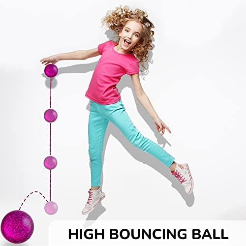 Entervending Bouncy Balls Bulk - Rubber Balls for Kids - Single Color Glitter Bounce Balls - Bundle of 4 Packs (100pcs) Large Bouncy Ball 45 mm - Super Ball Vending Machine Toys - Balls Party Favors