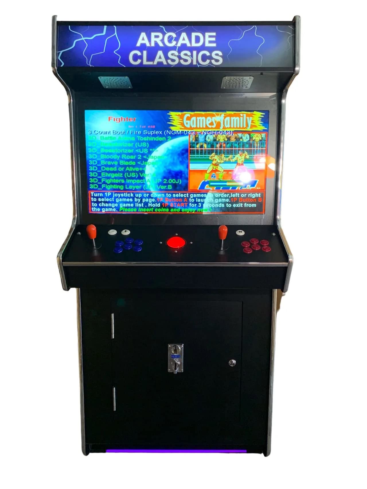 TOP US VIDEO ARCADES Full Size Commercial Grade Upright Standup Arcade Machine 2 Player 4500 Games 32 inch Screen Black