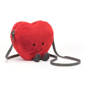 jellycat amuseables heart plush bag, 7 inches | crossbody and shoulder purse | fun and unique handbag