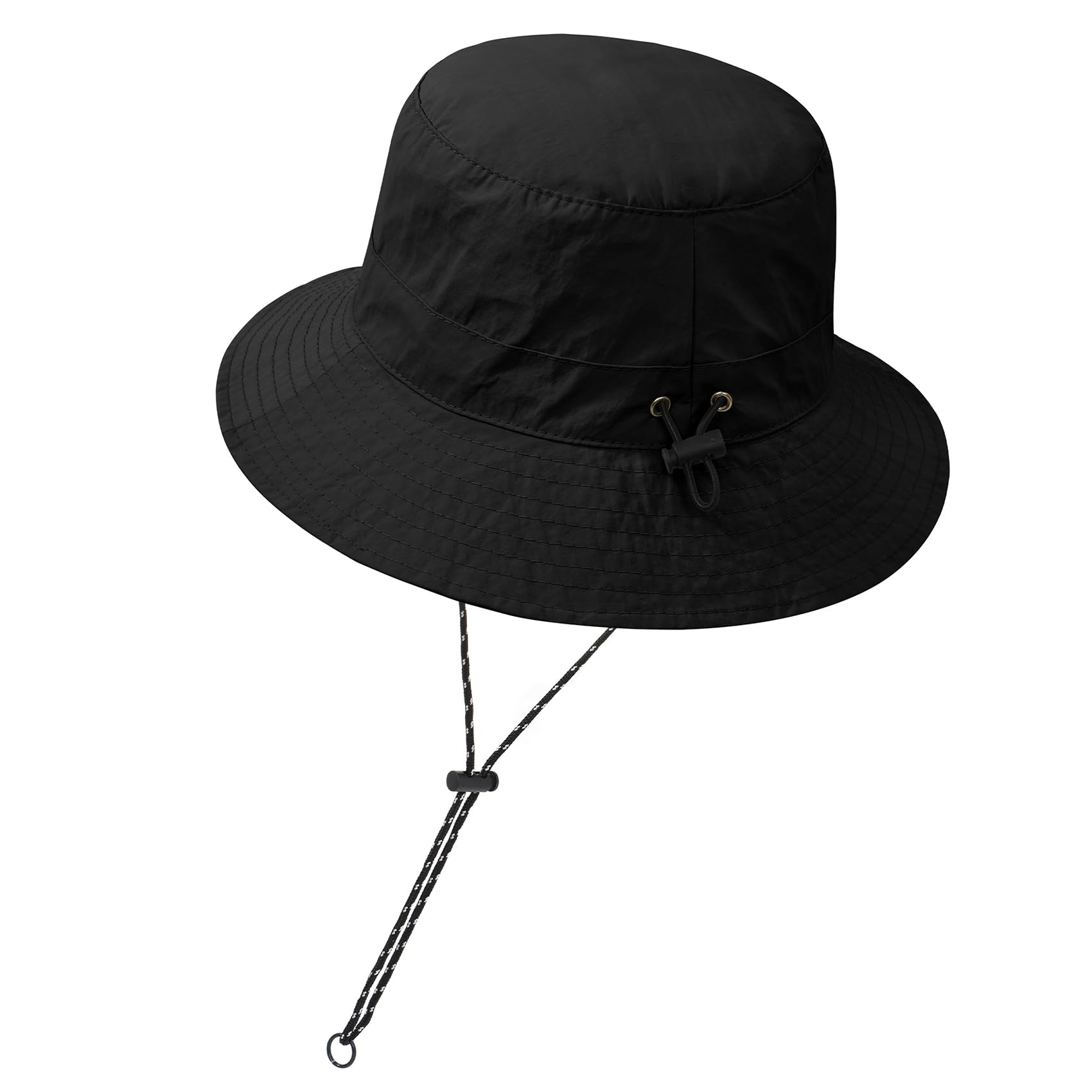 Durio Black Bucket Hat for Men Women Outdoor Packable Sun Hat Summer Waterproof Bucket Hats Travel Beach Hat Fishing Hat Unisex Black One Size