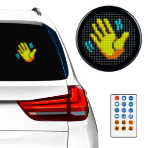 diy led sign for car, cool car accessories for men, programmable led sign with remote on back window, turn off high beam & wave to drivers & praise