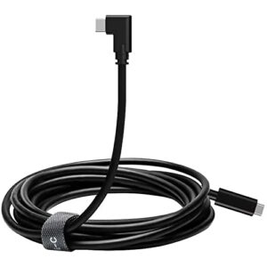 jrshome 16ft link cable for oculus quest 2/quest type-c-c right angle fast charger cord with a 90 degree angled type-c power cable