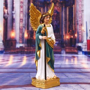 QIANLING 8in Archangel Raphael Statue, Catholic Gift Archangel Raphael Figurines, Religious Cure Archangel Raphael Statues, Suitable for Religious and Home Decor Filling Indoor Space