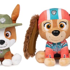 Bundle of 2 Paw Patrol 6" Embroidered Plush Stuffed Animal Characters, Tracker and Liberty