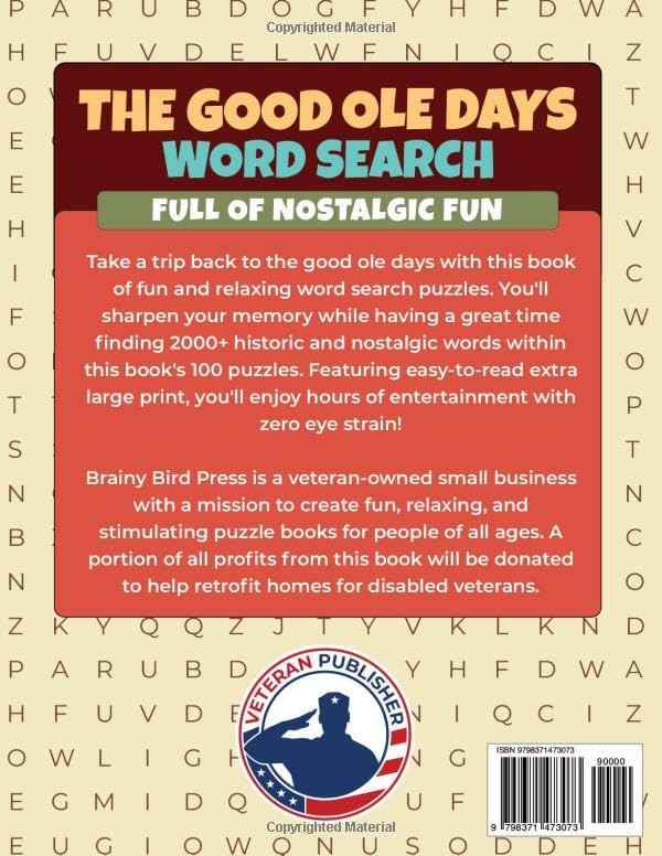 The Good Ole Days Word Search: Large Print Wordfind Puzzle Games Full of Nostalgic Fun for Adults and Seniors (Wordsearch Book)