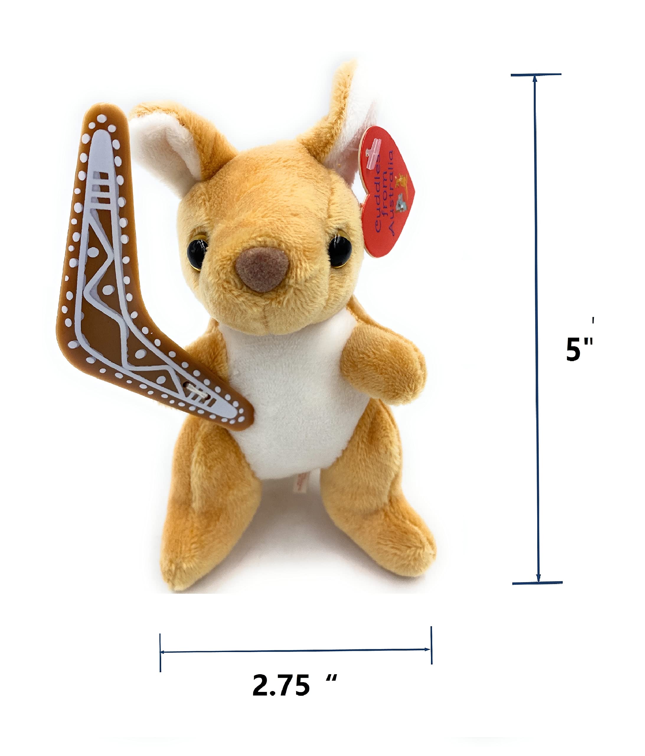 Aeisage Kangaroo 5'' Plush Toy with Boomerang, Super Soft Australian Souvenir Gift for Kids