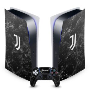 head case designs officially licensed juventus football club black marble art vinyl faceplate gaming skin decal compatible with sony playstation 5 ps5 digital edition console and dualsense controller