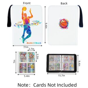 FUYUNLAI 3 Pocket Faux Leather Basketball Card Binder with Removable Sleeves, 400 Card Capacity