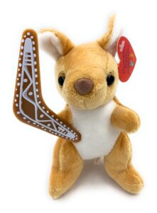 aeisage kangaroo 5'' plush toy with boomerang, super soft australian souvenir gift for kids