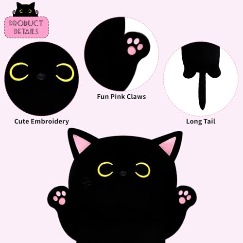 MUFEIRUO 22.5" Long Cat Plush Pillow, Long Cat Stuffed Animal,Black Cat Plush,Stuffed Cat Plush Kawaii Black Cat Plushie Doll Toys, Gift for Boys Girls Birthday Halloween Christmas