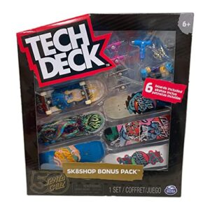 tech deck sk8shop bonus pack mini finger skateboard multi pack 2022 series (santa cruz 50th (sk8shop bonus pack))