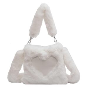 fairysan fluffy tote bag women love plush shoulder bag furry underarm bag crossbody bag