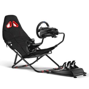 racgting racing simulator cockpit for g920 g29 g923, foldable racing simulator for thrustmaster t248x t248 t300 t150 458 tx xbox ps5 ps4 pc (black)