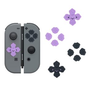 geekshare halloween silicone pastel cross d-pad button caps set - abxy key buttons sticker compatible with nintendo switch/oled joy-con (spooky cat)