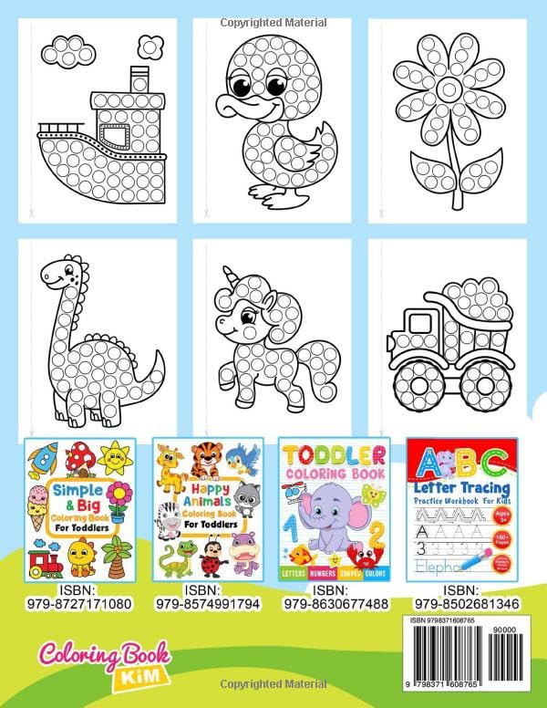 Dot Markers Activity Book Fun Creative Coloring: Toddler Craft Fill the Dots, Cut Pages. For Kids Ages 2-5