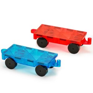 anbalulu magnetic tiles cars set - 2 pcs magnetic tiles magnet toys, educational magnetic cars set magnet building blocks toddler kids toys for 3+ year old