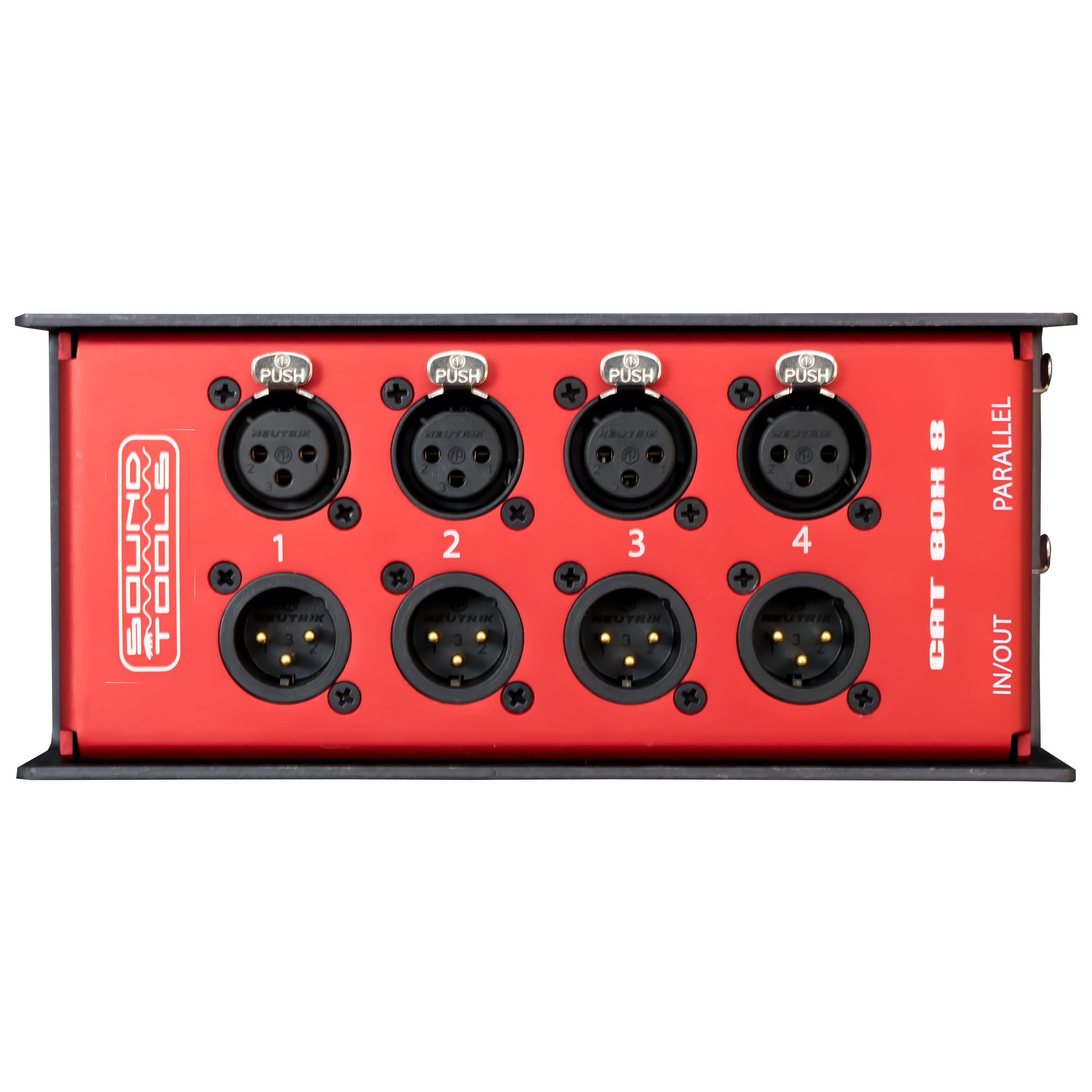 CAT Box 8 - a Durable Four Channel Stage Box with Both a Male XLR and a Female XLR Connector on Each of The Four Channels.