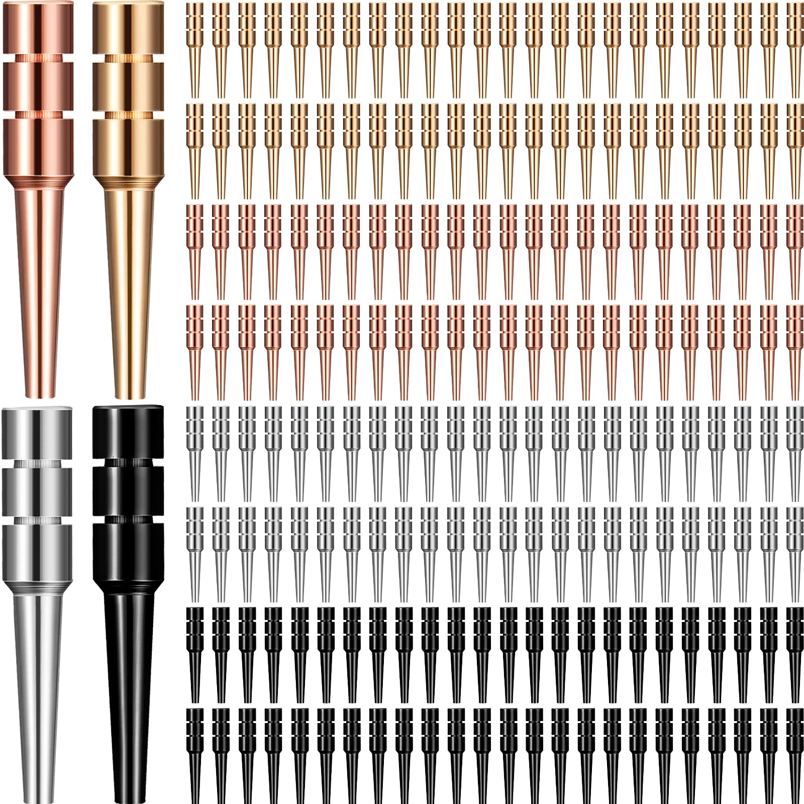 192 Pieces Metal Cribbage Board Pegs Cribbage Pegs Fit 1/8 Holes Cribbage Pins with a Tapered Design Friend and Family Pack for Cribbage Traditional Board Game, 4 Colors