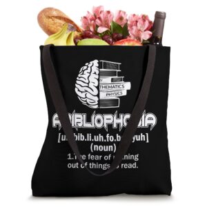 Definition Abibliophobia Geek Reading Nerd Book Lovers Tote Bag