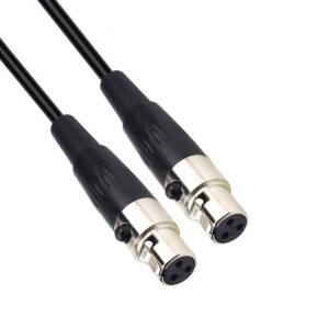 Shuigu 3.5mm to Dual Mini XLR Cable, Dual Mini 3Pin XLR Female to 3.5mm 1/8" TRS Male Plug Y Audio Cable for Camera SLR Camera Microphone (50cm/1.6FT)