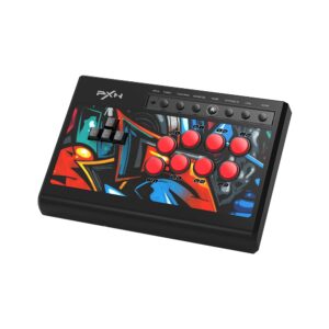 pxn x8 street fighter stick arcade joystick, mechanical buttons, keyboard-style direction keys, turbo functions, switchable joystick modes, suitable for ps3 / ps4 / nintendo switch / pc windows