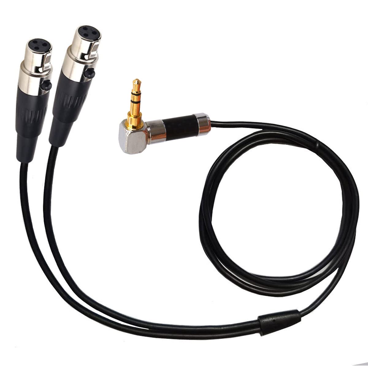 Shuigu 3.5mm to Dual Mini XLR Cable, Dual Mini 3Pin XLR Female to 3.5mm 1/8" TRS Male Plug Y Audio Cable for Camera SLR Camera Microphone (50cm/1.6FT)