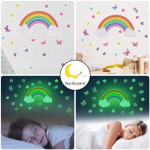 AcePyans Glow in The Dark Wall Diamond Art Stickers Kits, Wall Decor for Bedroom Living Room, Window Decals Arts and Crafts for Kids Girls Boys (Rainbow-1)