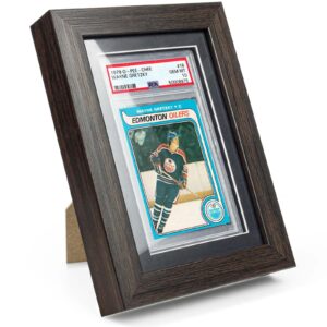 tutata psa graded card display frame, walnut frame for psa card, sport card display case