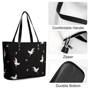 Womens Handbag Crane Leather Tote Bag Top Handle Satchel Bags For Lady