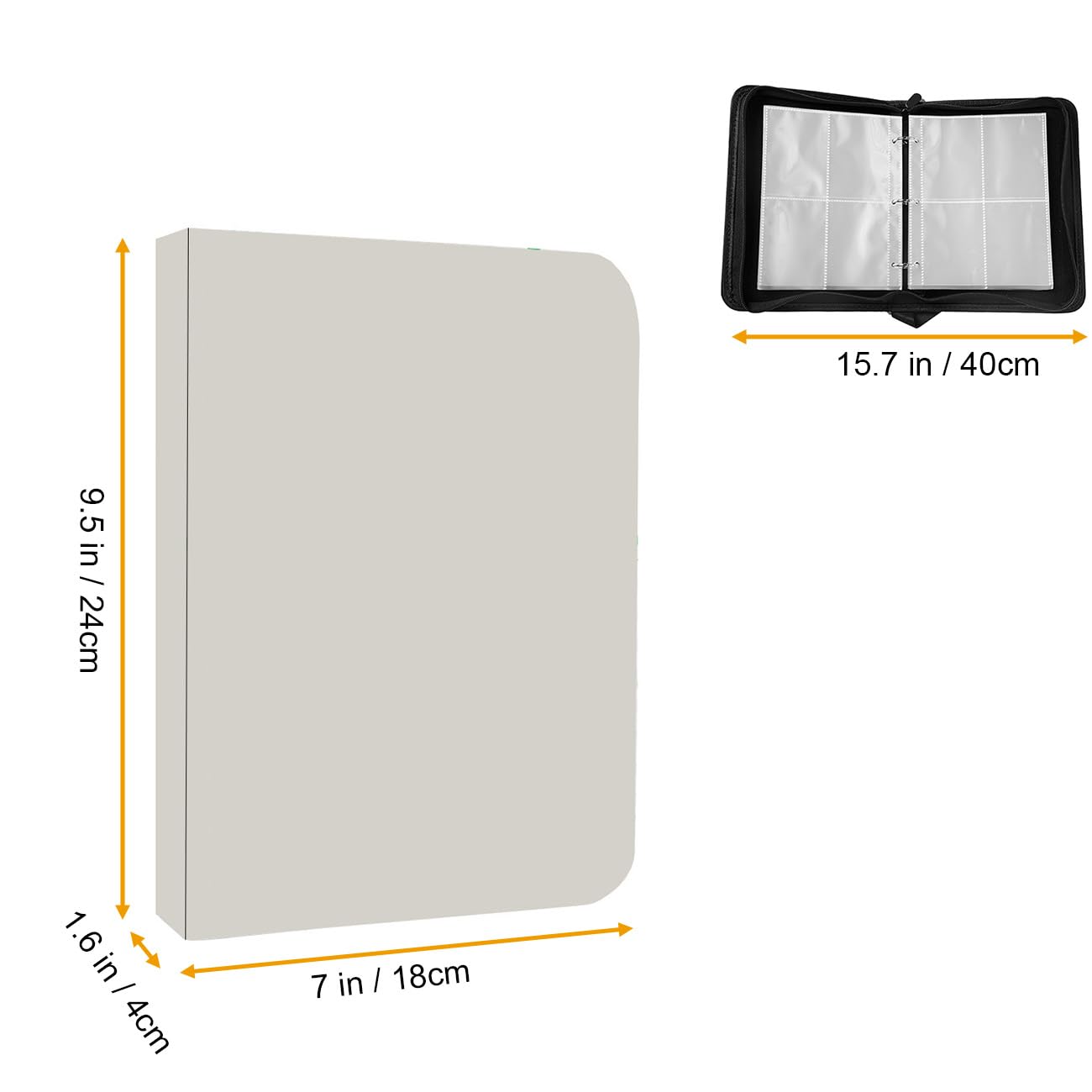 Leatherette 4 Pocket Trading Card Binder Album Holder Pages Folder Protector for American Football Trading Cards TCG - Top loading 3 Ring Zip Card Binder Album Football League Cards