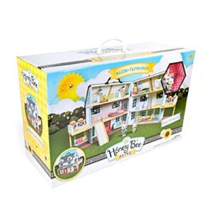 Sunny Days Entertainment Honey Bee Acres Buzzby Farmhouse – 49 Furniture Accessories with 2 Exclusive Figures | 15 Inch Dollhouse Playset | Pretend Play Toys for Kids