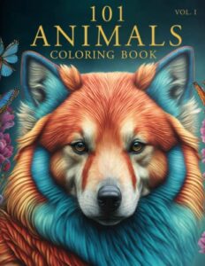 101 animals coloring book vol. 1: great gift for boys & girls ages 4-8, 4-10, or adults looking for relaxation / stress-relief