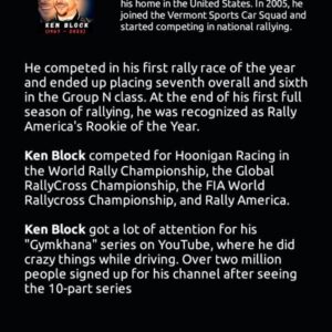 A BIOGRAPHY IN MEMORY OF KEN BLOCK: The Untold Story of an American Professional Rally Driver, Gymkhana Legend, and Action Sports Icon Who Died in a Snowmobile Accident