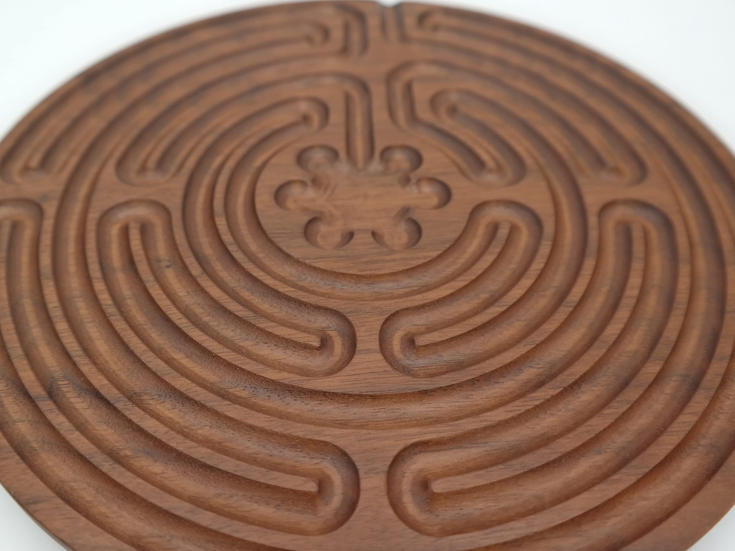 Chartres Labyrinth, Wooden Finger Labyrinth, Finger Labyrinth, Finger Labyrinth Wood, Meditation Corner, Wood Labyrinth, Breathing Tool (Walnut wood)