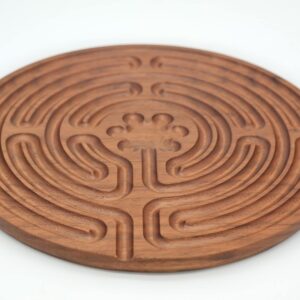 Chartres Labyrinth, Wooden Finger Labyrinth, Finger Labyrinth, Finger Labyrinth Wood, Meditation Corner, Wood Labyrinth, Breathing Tool (Walnut wood)