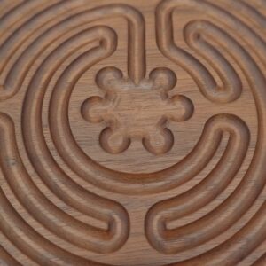 Chartres Labyrinth, Wooden Finger Labyrinth, Finger Labyrinth, Finger Labyrinth Wood, Meditation Corner, Wood Labyrinth, Breathing Tool (Walnut wood)