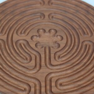 Chartres Labyrinth, Wooden Finger Labyrinth, Finger Labyrinth, Finger Labyrinth Wood, Meditation Corner, Wood Labyrinth, Breathing Tool (Walnut wood)