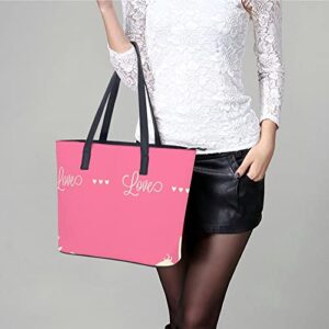 Womens Handbag Pink Background Leather Tote Bag Top Handle Satchel Bags For Lady