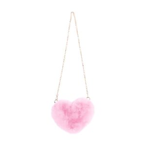 heart shaped purse for women heart shaped purse soft fluffy faux fur crossbody bag handbag shoulder bag with chain for women girls valentines day heart shaped handbag pink heart shaped purse fluffy