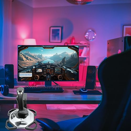 WELLMETE Desk Mount for Flight Sim Joystick-Compatible with Logitech G Extreme 3D PRO Joystick for Windows, Adjustable Enduring Steel Mount Holder for Hotas Flight Joystick Mount(NO Joystick)